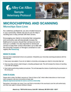 Sample Veterinary Protocols: Microchipping and Scanning | Alley Cat Allies