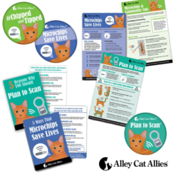 Introducing Our Microchip Posters, Postcards and Pins | Alley Cat Allies